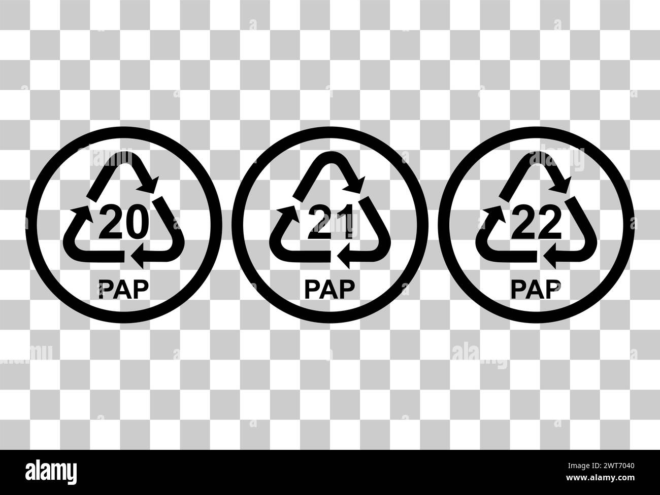 Set of Paper symbol, ecology recycling sign isolated on white ...