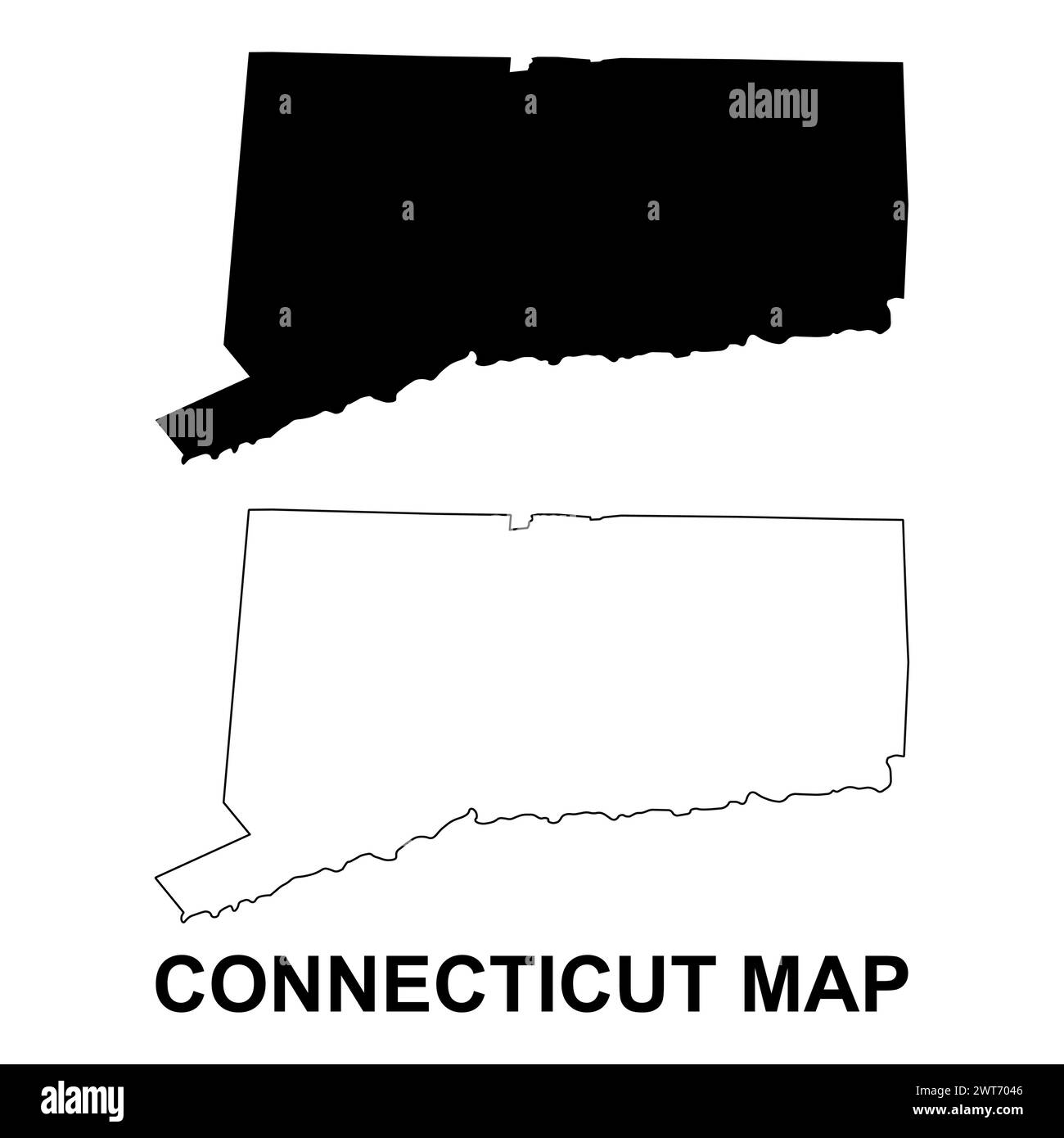 Set of Connecticut map, united states of america. Flat concept icon ...
