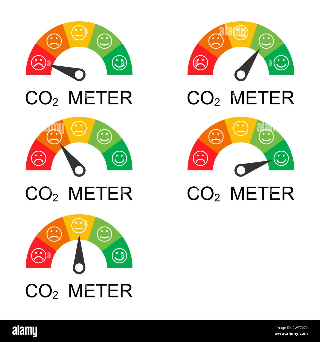 Set of CO2 reduce cloud icon, clean global emission, environment eco ...