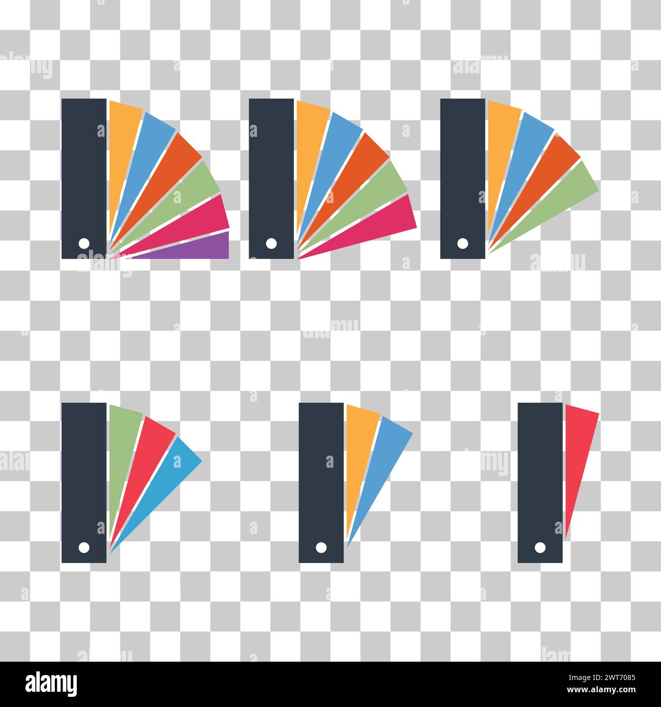 Set of Pantone color icon, colorful graphic catalog symbol, color ...