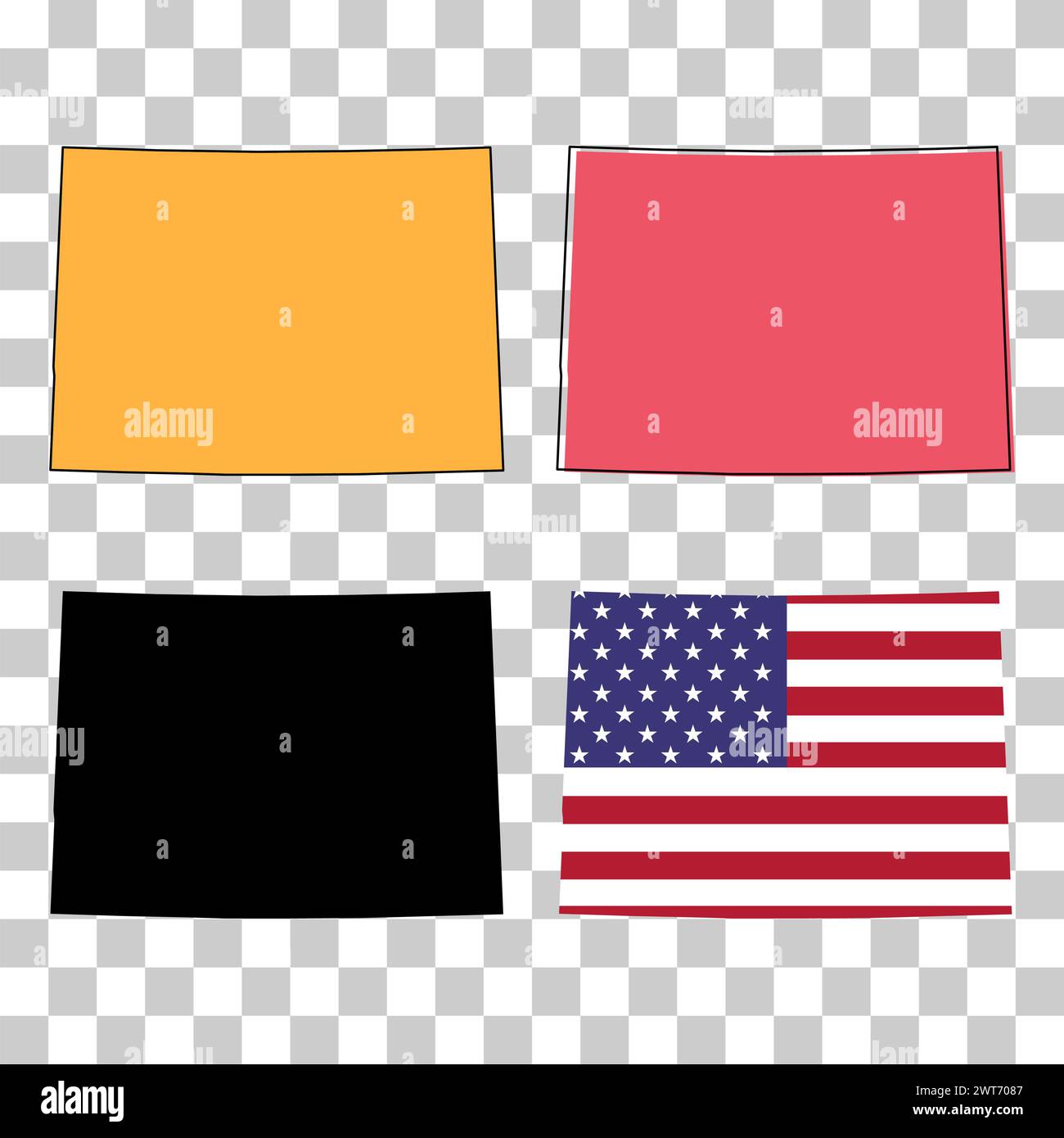 Set of Colorado map, united states of america. Flat concept icon symbol ...