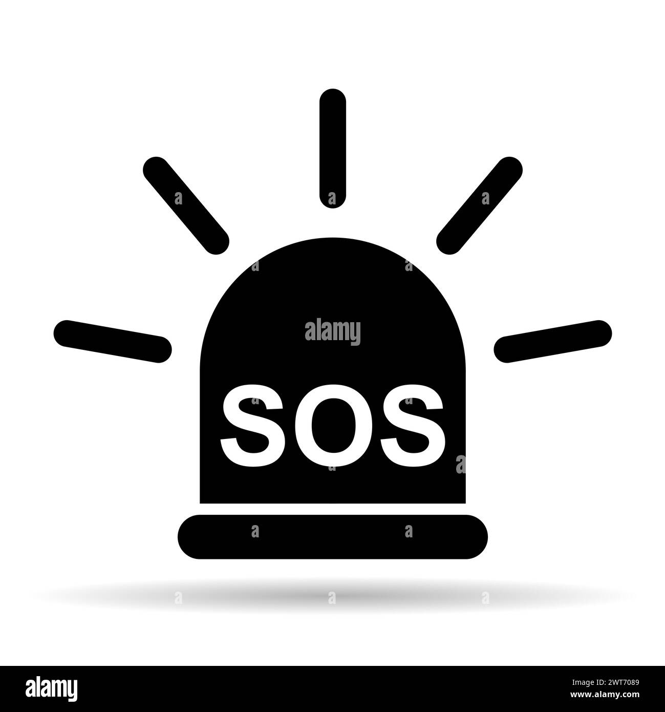 SOS help shadow icon, safety support alert design, save vector ...
