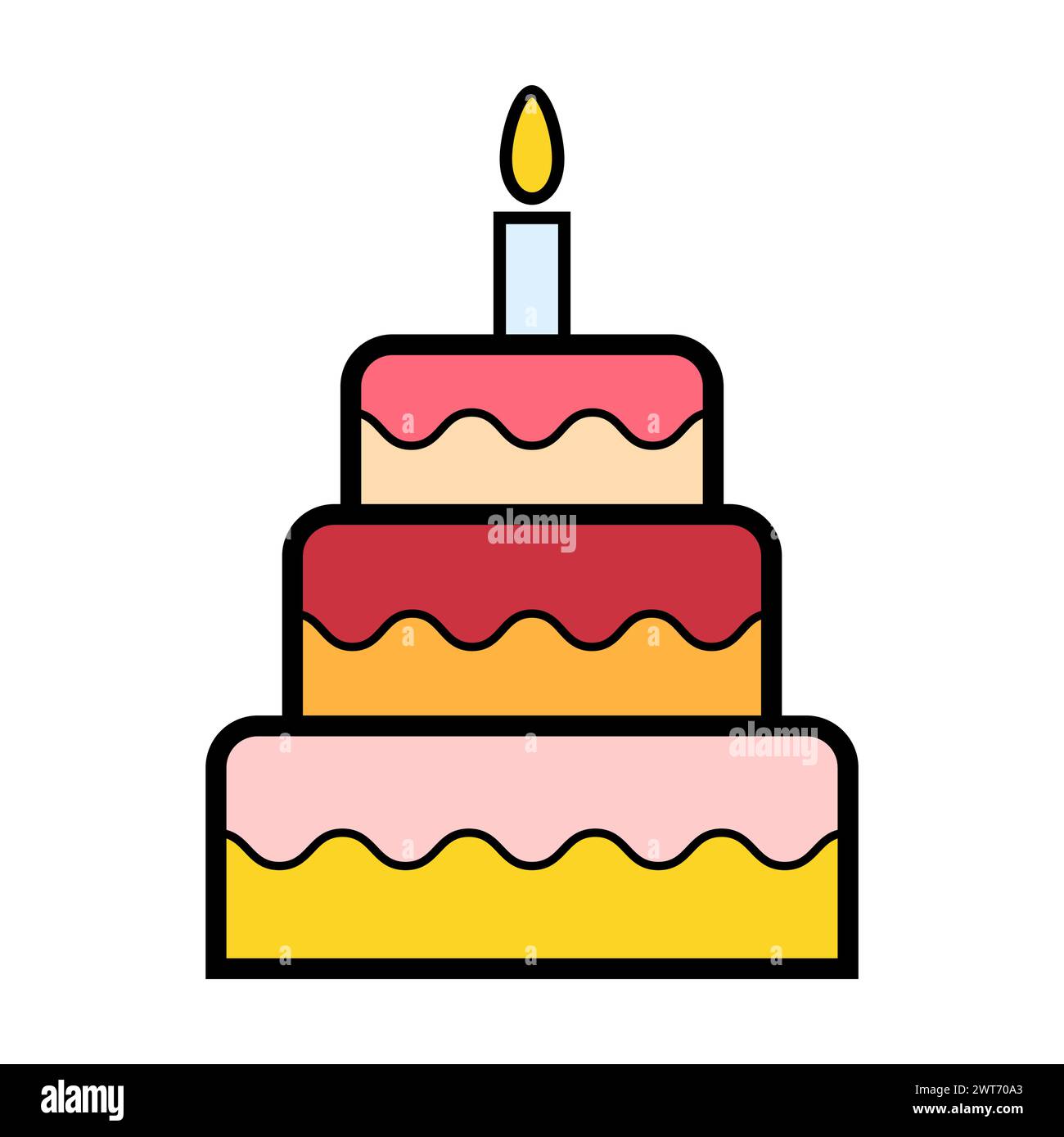Sweet cake icon, bakery dessert food symbol, happy birthday day graphic ...