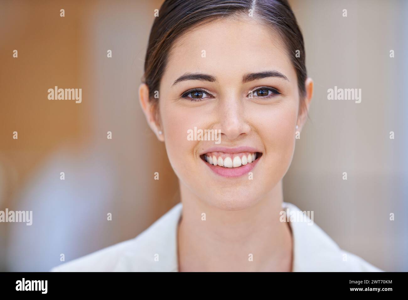 Portrait, business and woman with startup, smile and PR company ...