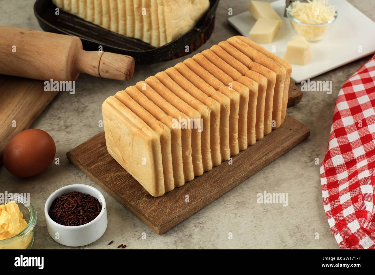 Kasino White Bread for Roti Bakar Bandung Stock Photo - Alamy
