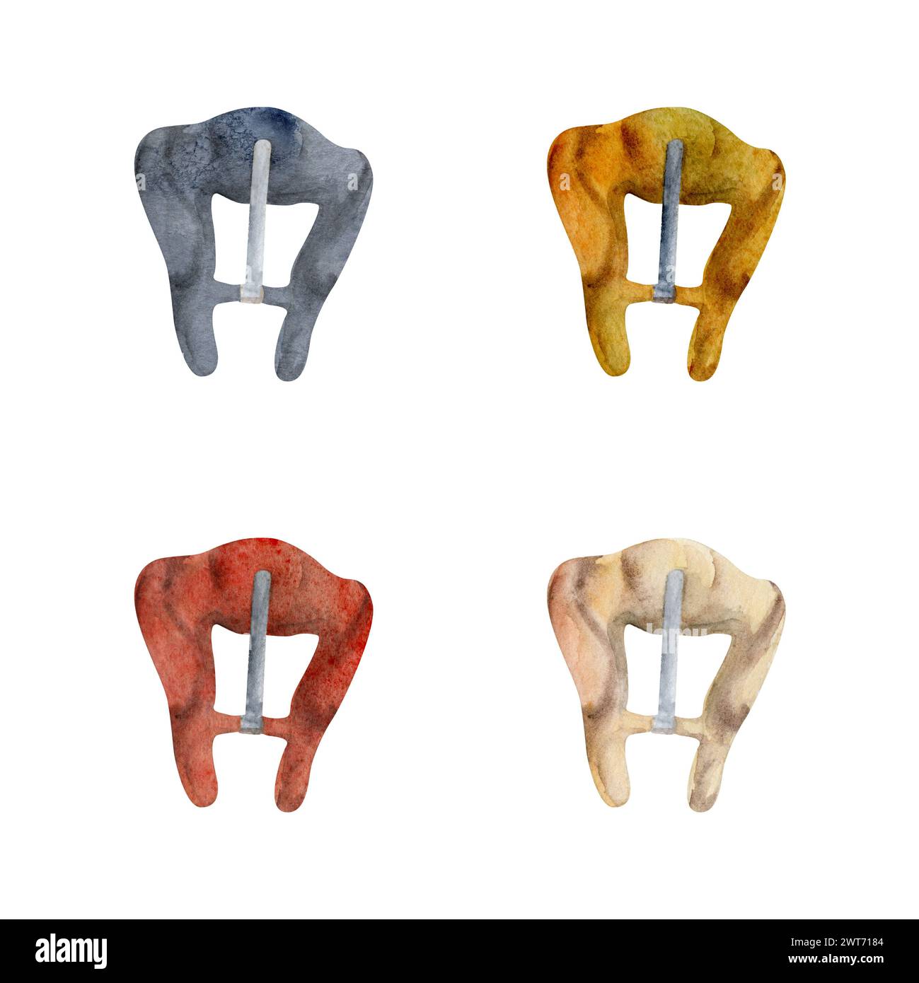 Hand drawn watercolor illustration sewing craft supplies. Clothing ...