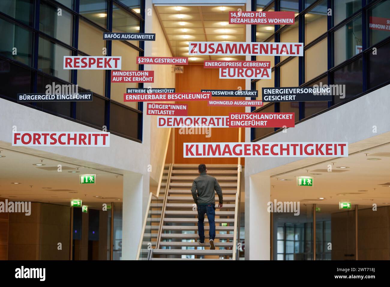Berlin, Germany. 16th Mar, 2024. Posters with the political goals of ...