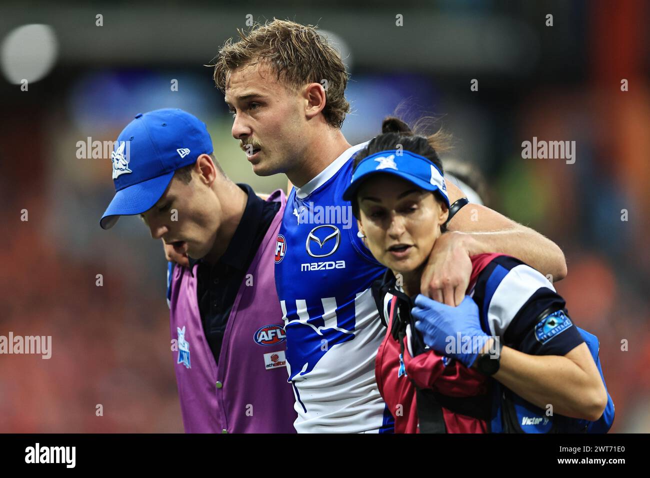 Sydney, Australia. 16th Mar, 2024. Josh Goater of the Kangaroos is ...