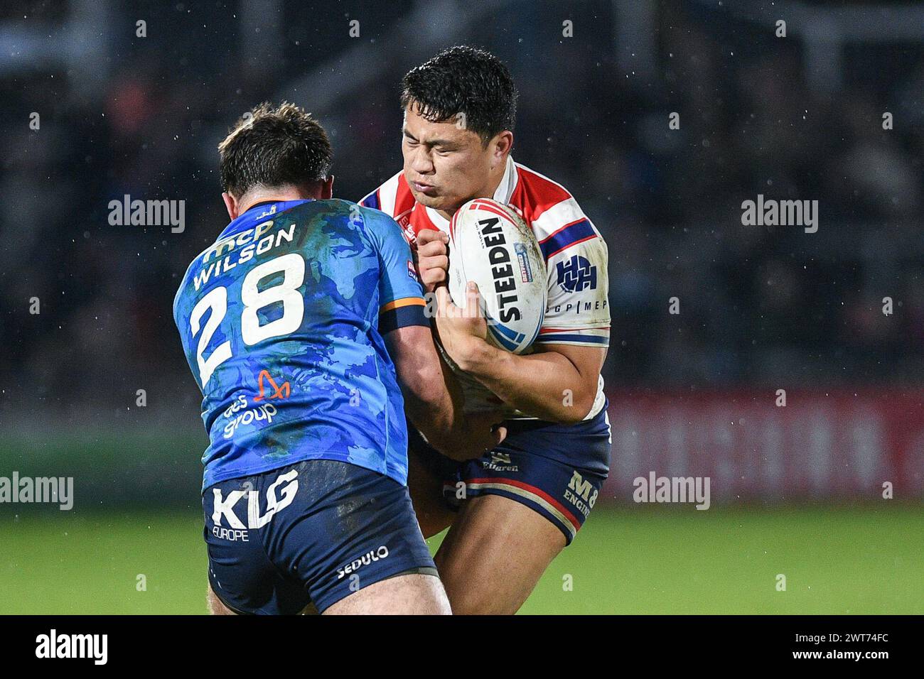 Wakefield, England - 15th March 2024 Wakefield Trinity's Mason Lino ...