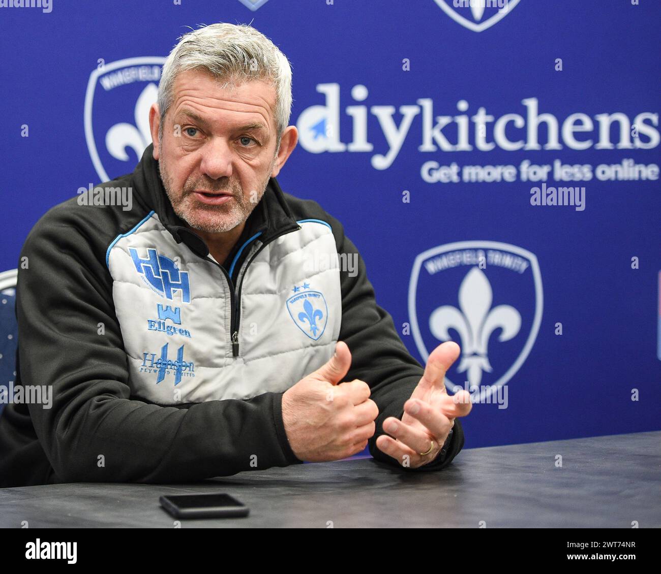 Wakefield, England - 15th March 2024 Darryl Powell Head Coach of ...