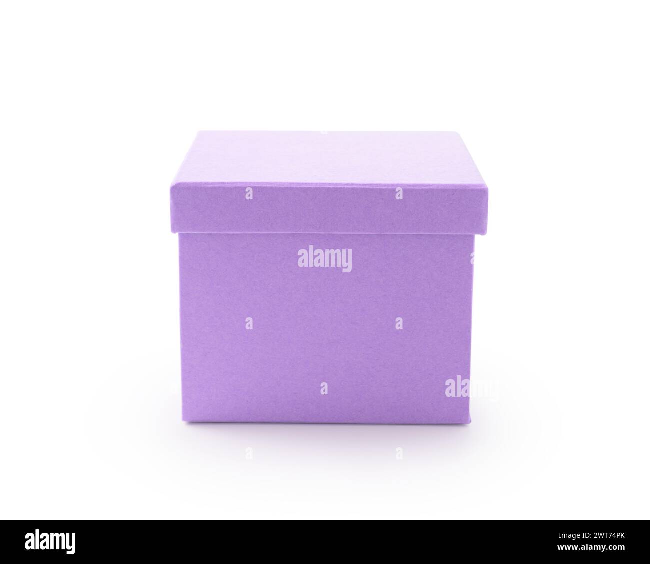 Purple paper box isolated on white background, element Stock Photo - Alamy