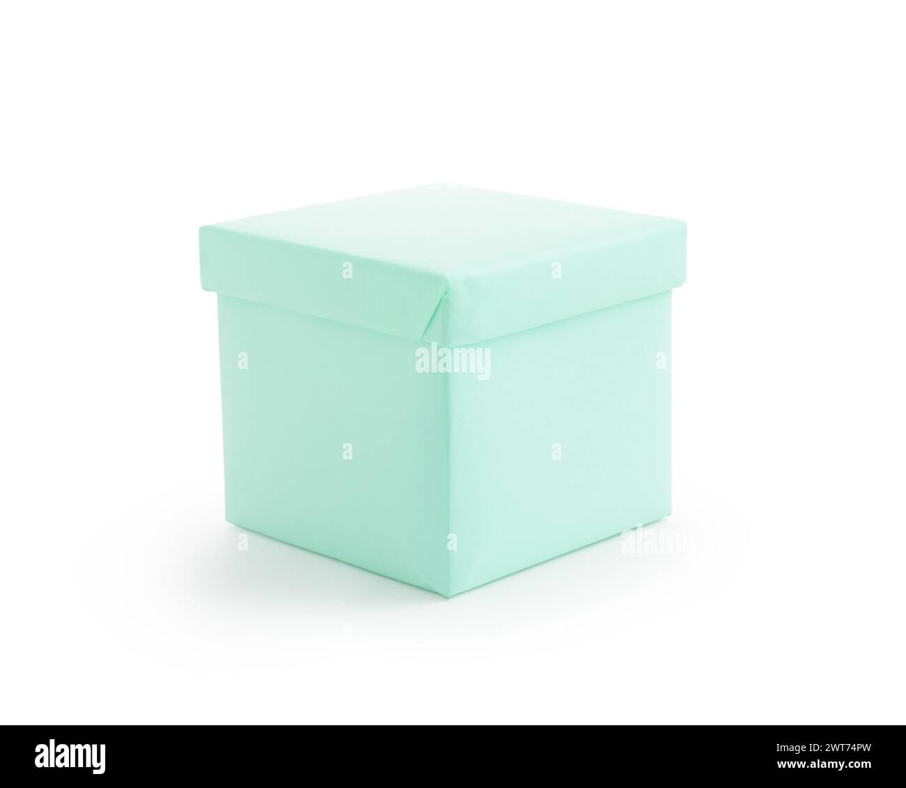 Green paper box isolated on white background, element Stock Photo - Alamy
