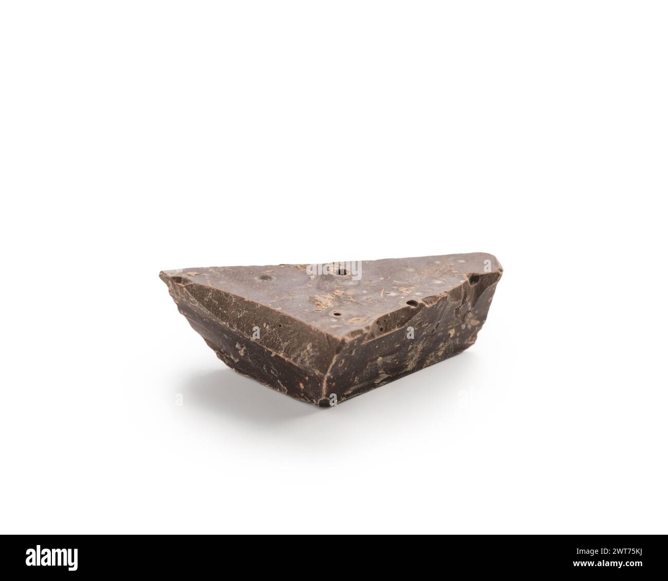 dark chocolate chunk isolated on white background, side view Stock ...