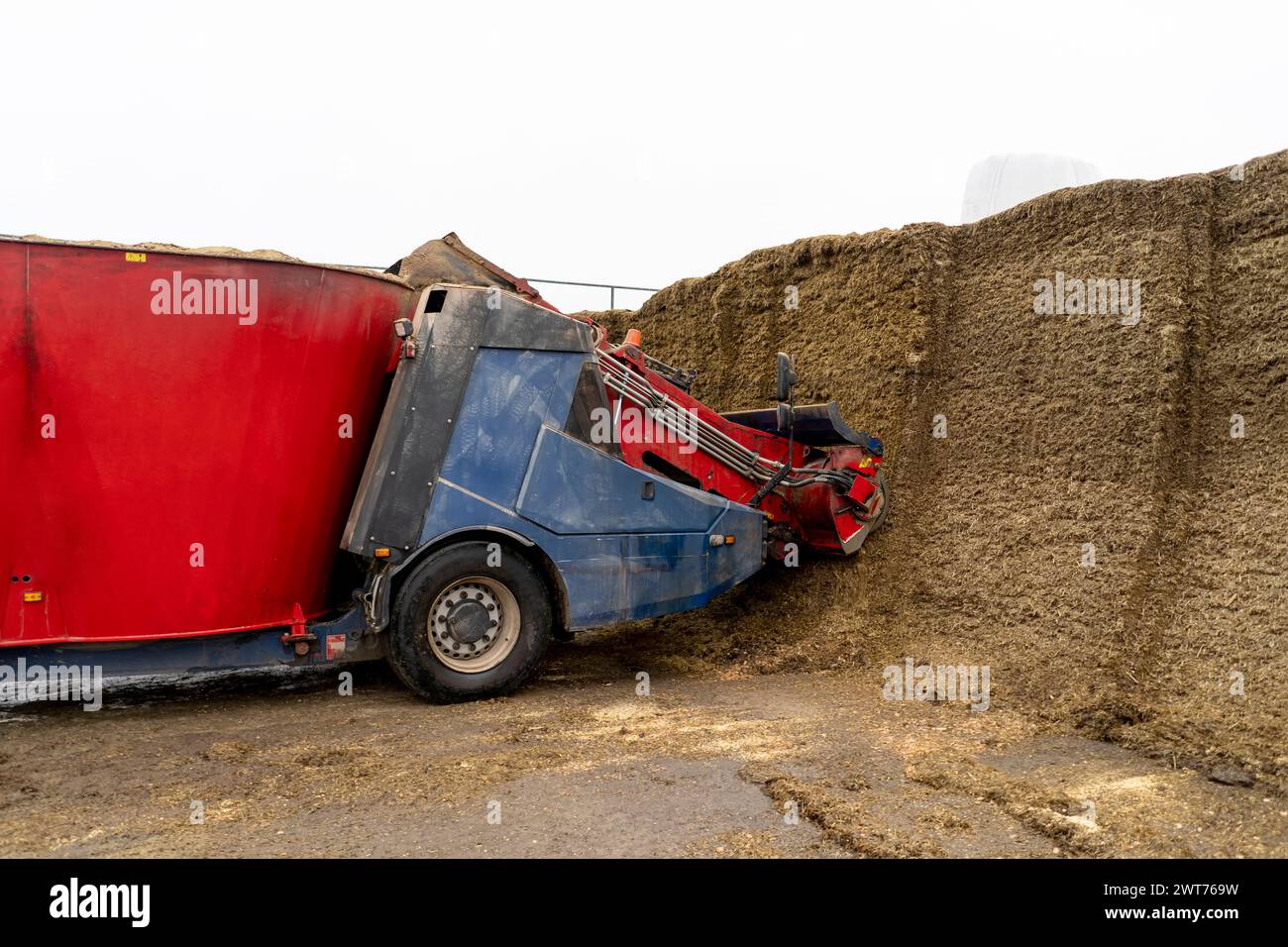 a machine for harvesting animal feed in a burt Stock Photo - Alamy