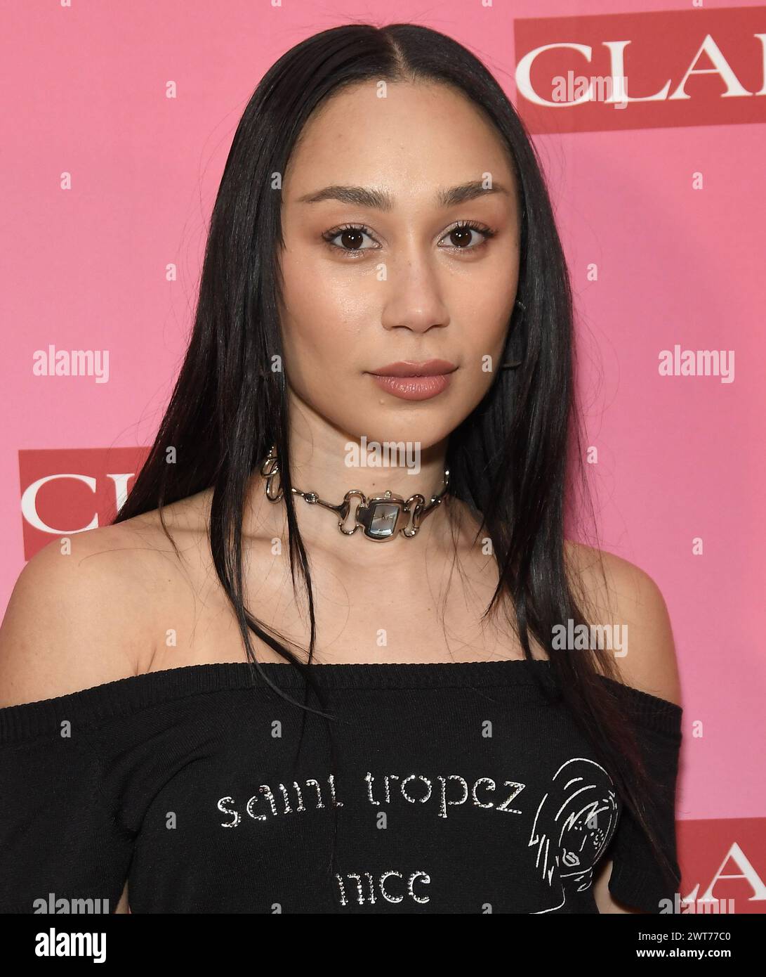 Eva Gutowski arrives at the CLARINS' Multi-Active Launch held at a ...