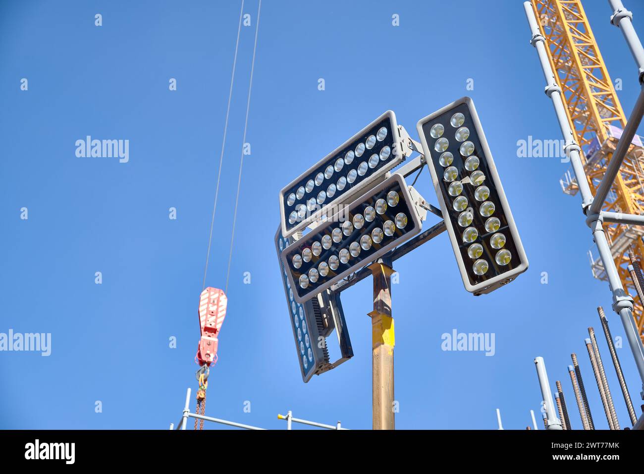 Industrial lantern at construction site Stock Photo - Alamy