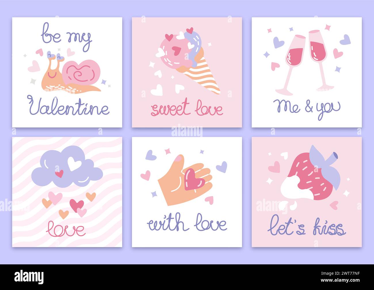 Set trendy cards flat Stock Vector Images - Alamy