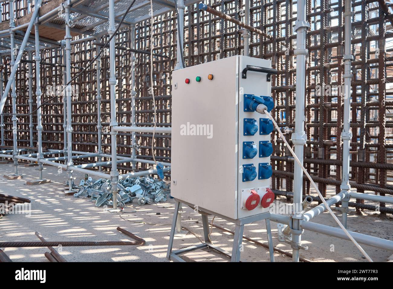 Construction site electrical panel Stock Photo - Alamy