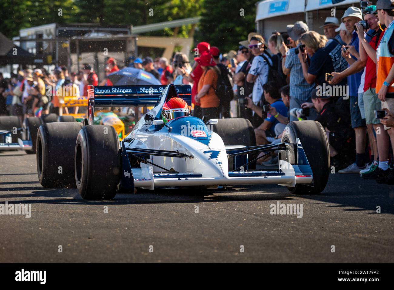 Adelaide, Australia. 16 March, 2024. Martin Brundle’s 1989 Brabham BT58 ...
