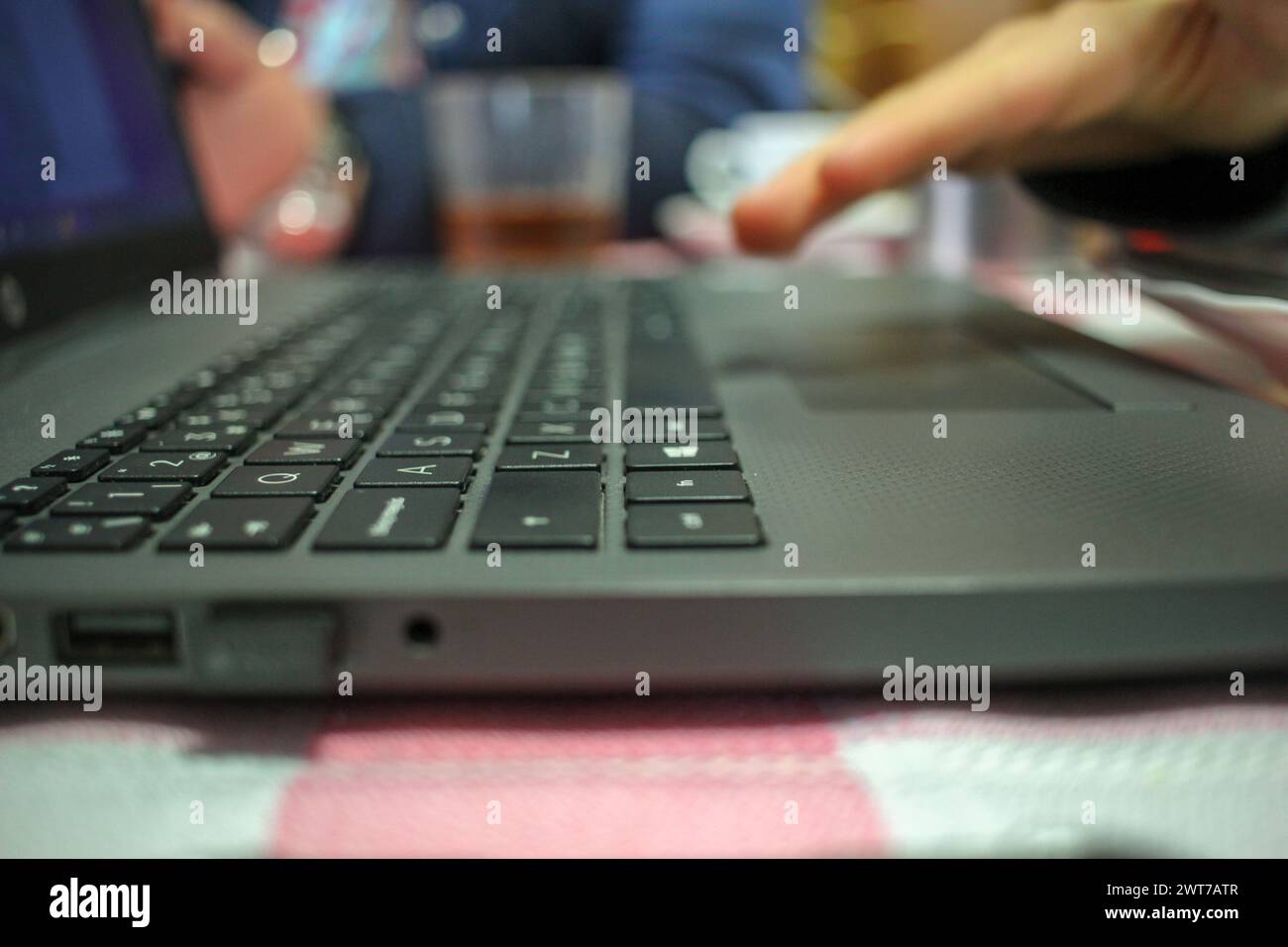 Hand touching computer education hi-res stock photography and images ...