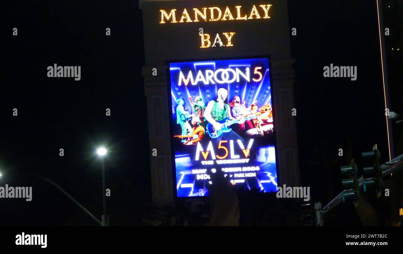 Las Vegas, Nevada, USA 7th March 2024 Maroon 5 Adam Levine Marquee at ...
