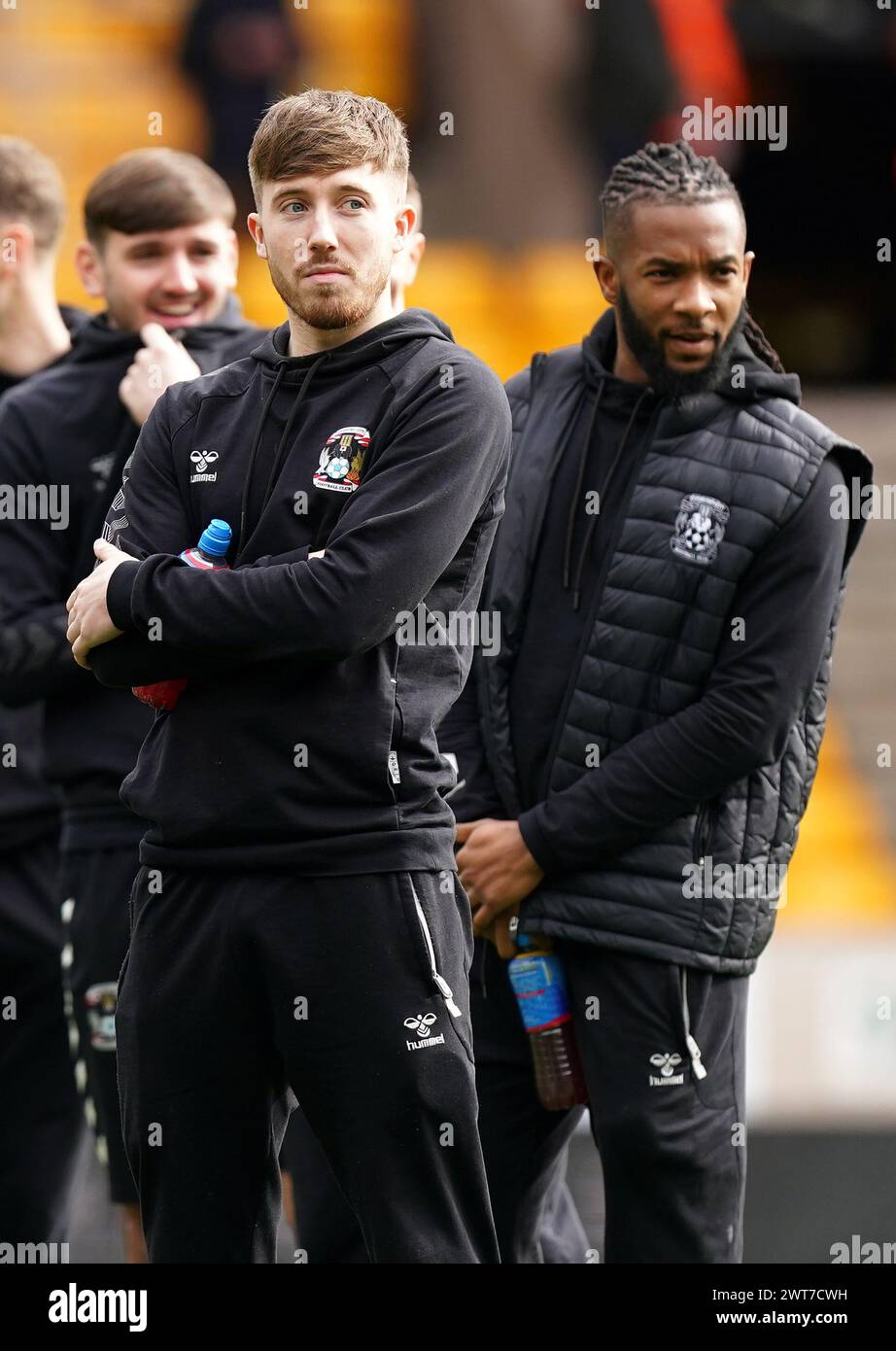 Coventry City's Josh Eccles (left) and Kasey Palmer on the pitch before ...