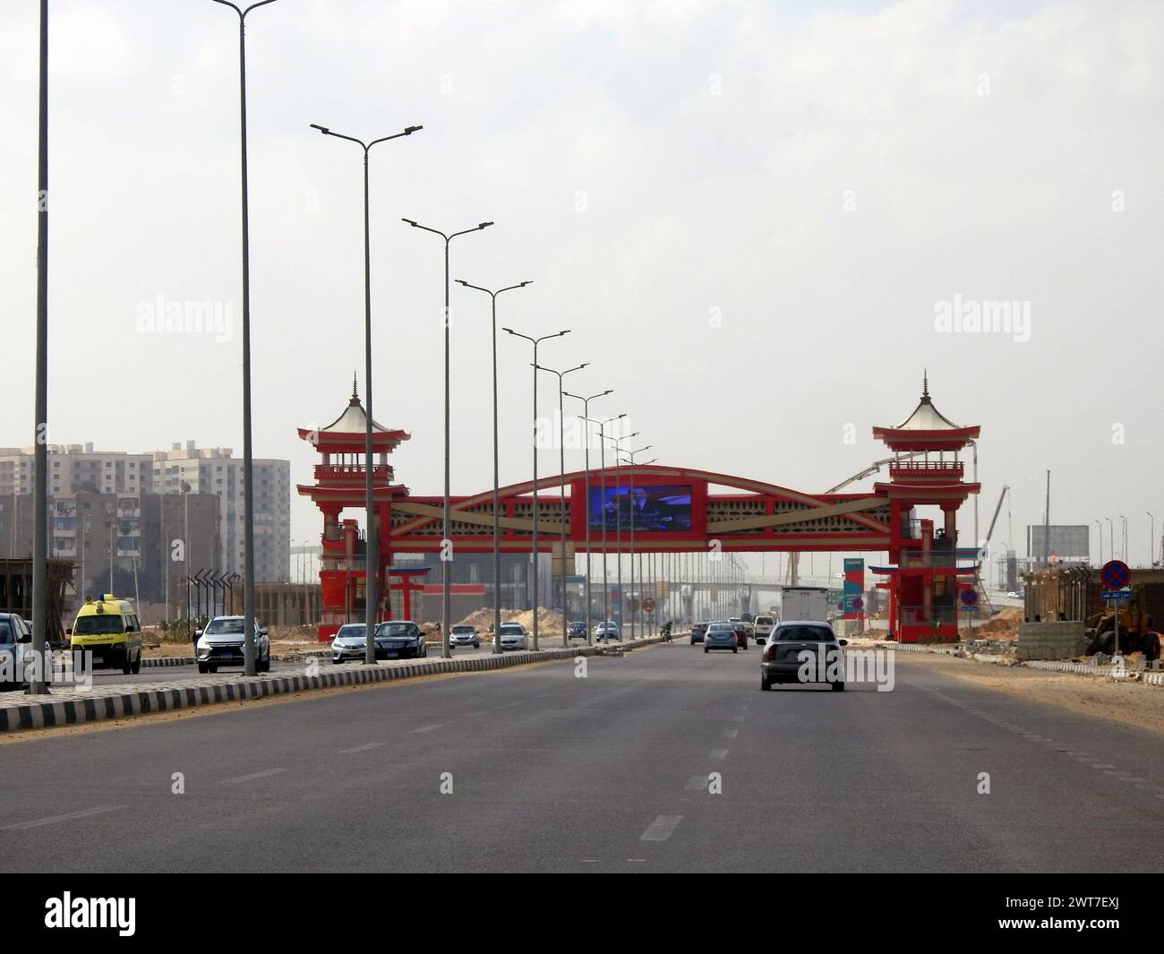 Cairo, Egypt, November 23 2022: Shinzo Abe axis patrol highway with a ...
