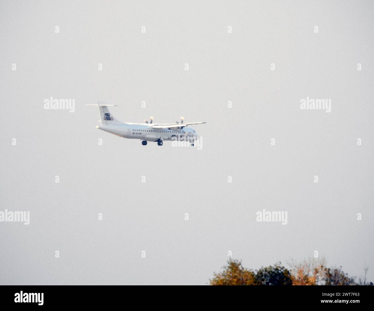 Cairo, Egypt, December 16 2022: Air Cairo plane ready to land in the ...