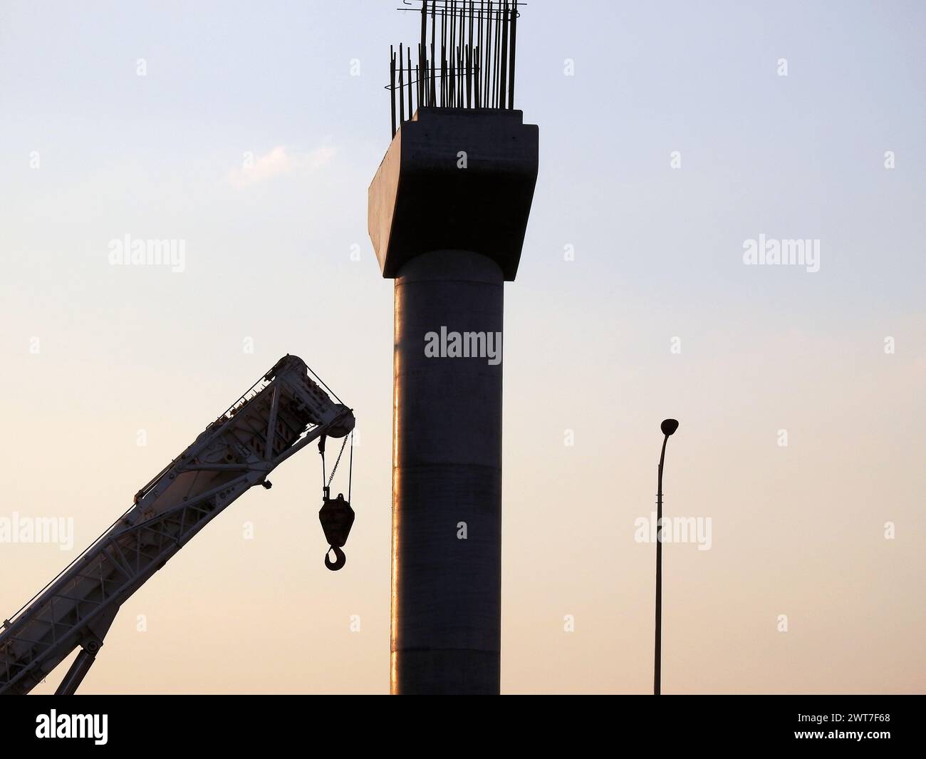 Cairo, Egypt, December 16 2022: Egypt monorail columns and tracks under ...