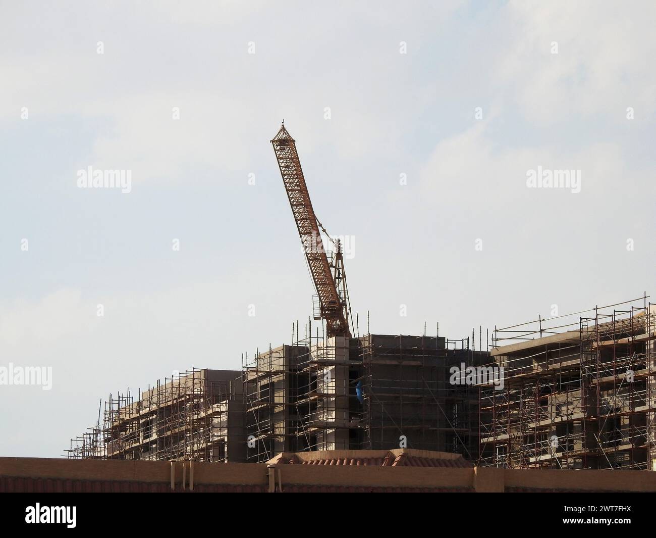 Giza, Egypt, March 15 2024: A construction site of new high rise in ...