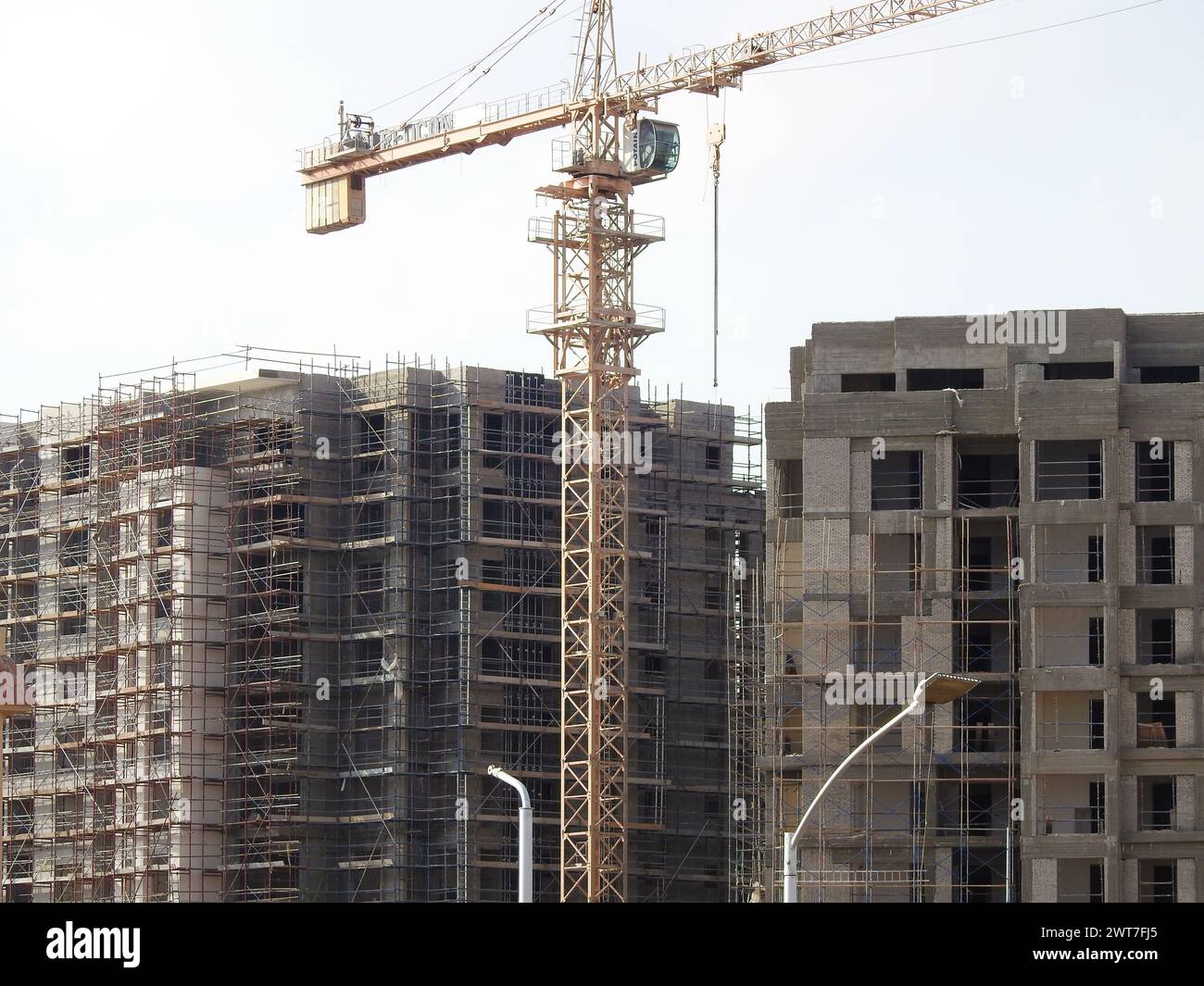 Giza, Egypt, March 15 2024: A construction site of new high rise in ...