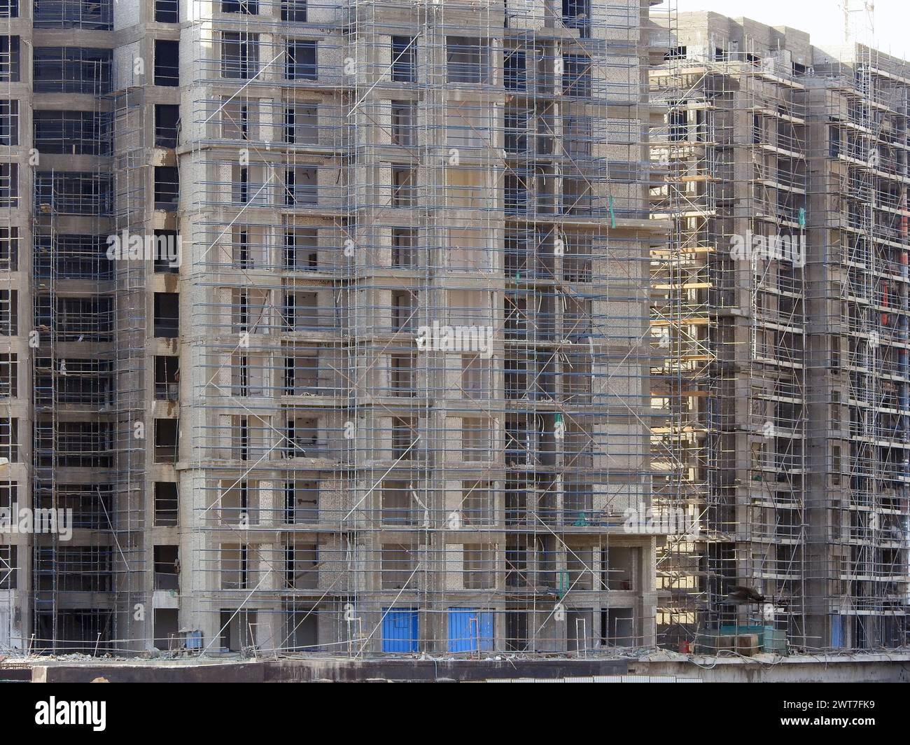 Giza, Egypt, March 15 2024: A construction site of new high rise in ...