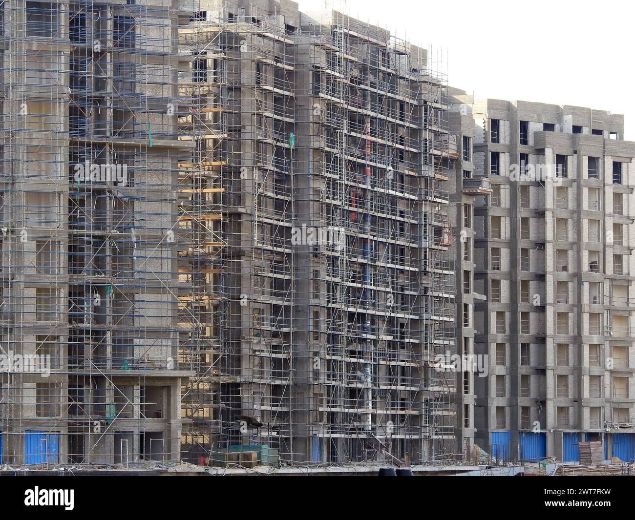 Giza, Egypt, March 15 2024: A construction site of new high rise in ...
