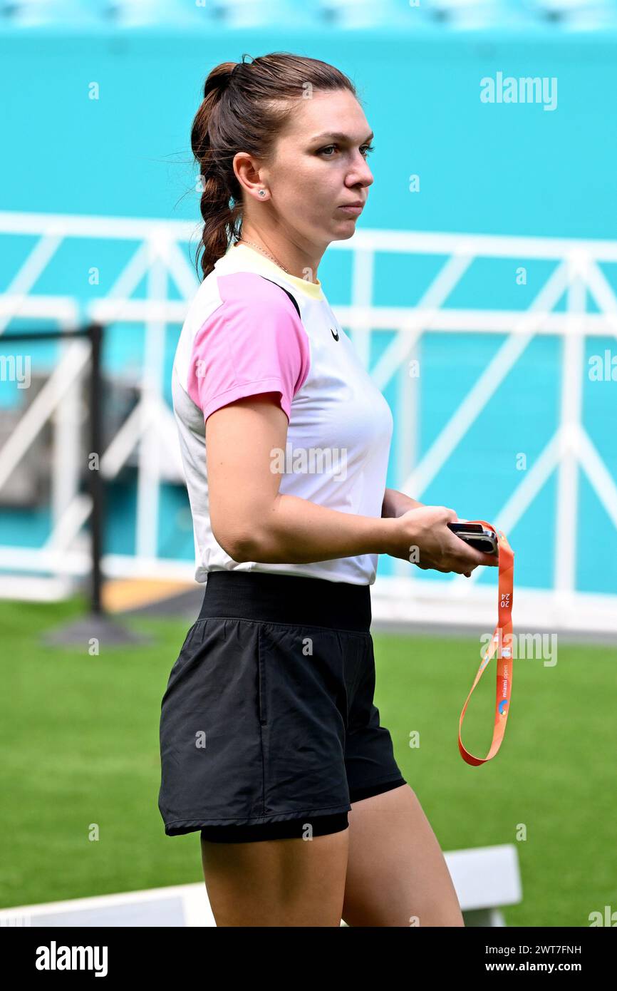 Miami Gardens FL, USA. 15th Mar, 2024. Simona Halep is seen on the ...