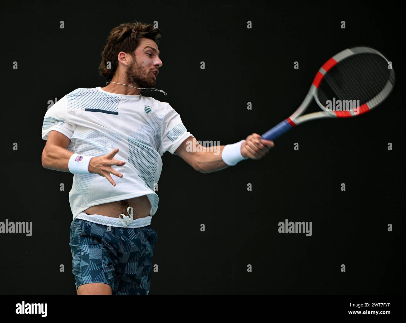 Miami Gardens FL, USA. 15th Mar, 2024. Cameron Norrie is seen on the ...