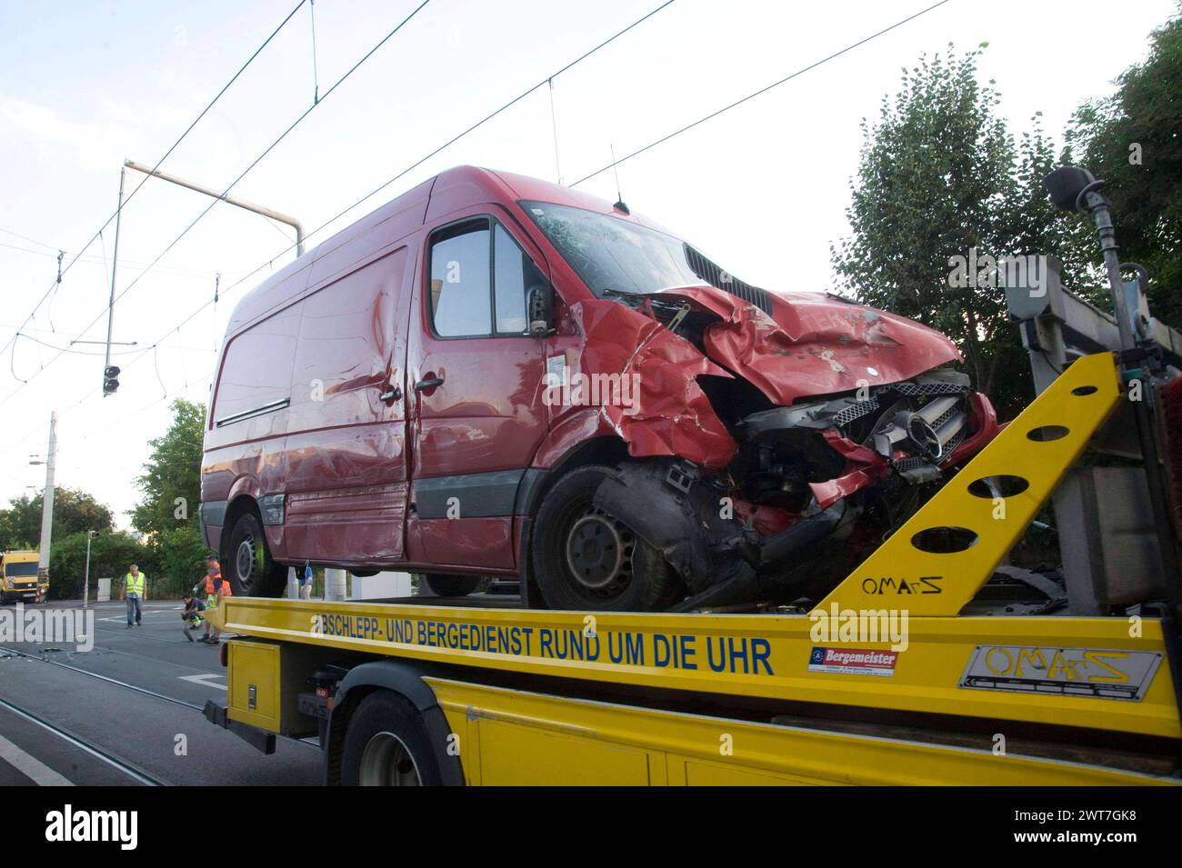 car repair after a breakdown, fixing broken parts of an automobile car ...