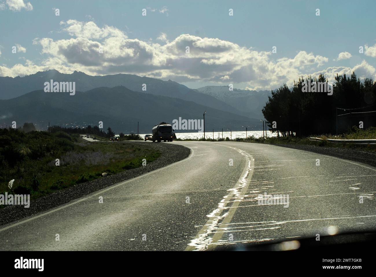 driving in a car in road traffic on the street Car in road traffic on ...