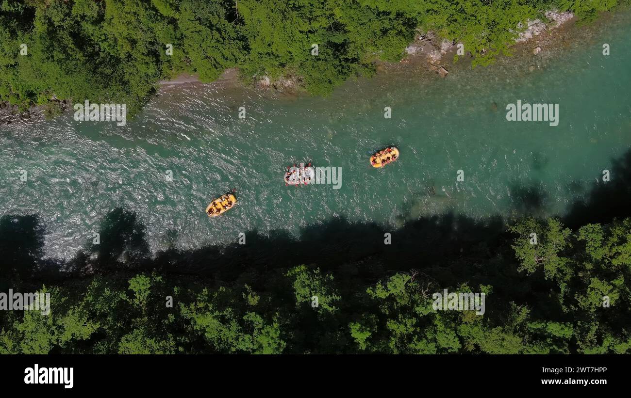 Rafting boat on summer mountain river Stock Photo - Alamy
