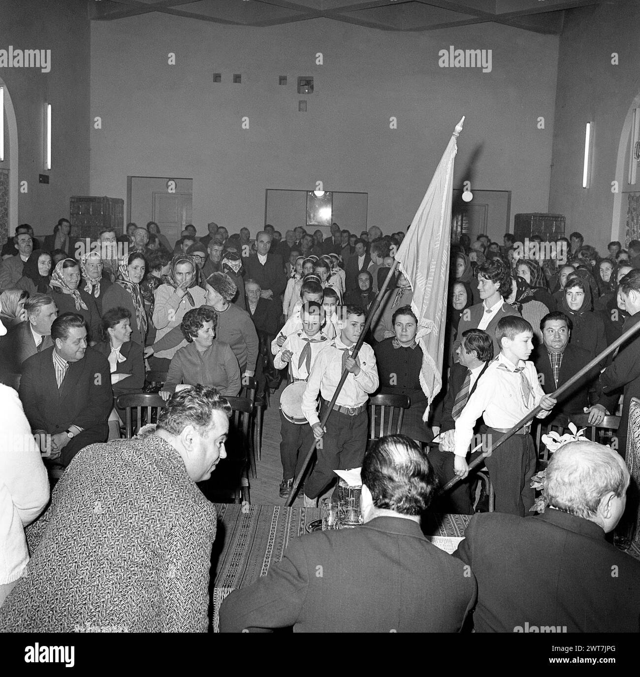 Socialist Republic of Romania, approx. 1975. School children (the ...