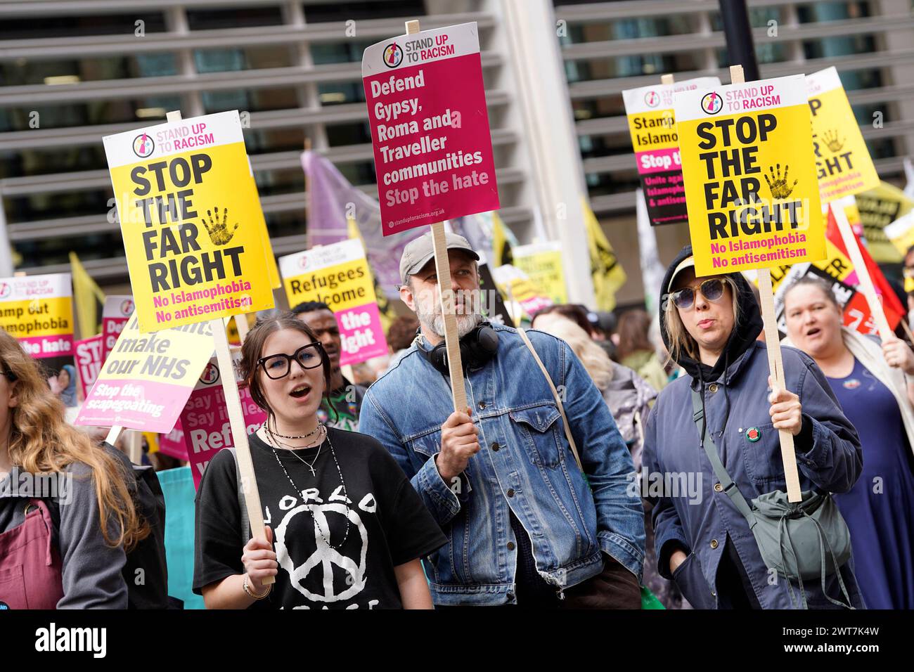 People take part in an anti-racism march in central London orgainised ...