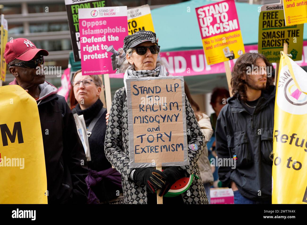 People take part in an anti-racism march in central London orgainised ...