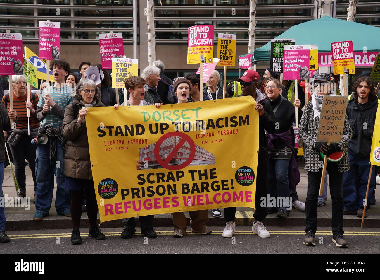 People take part in an anti-racism march in central London orgainised ...