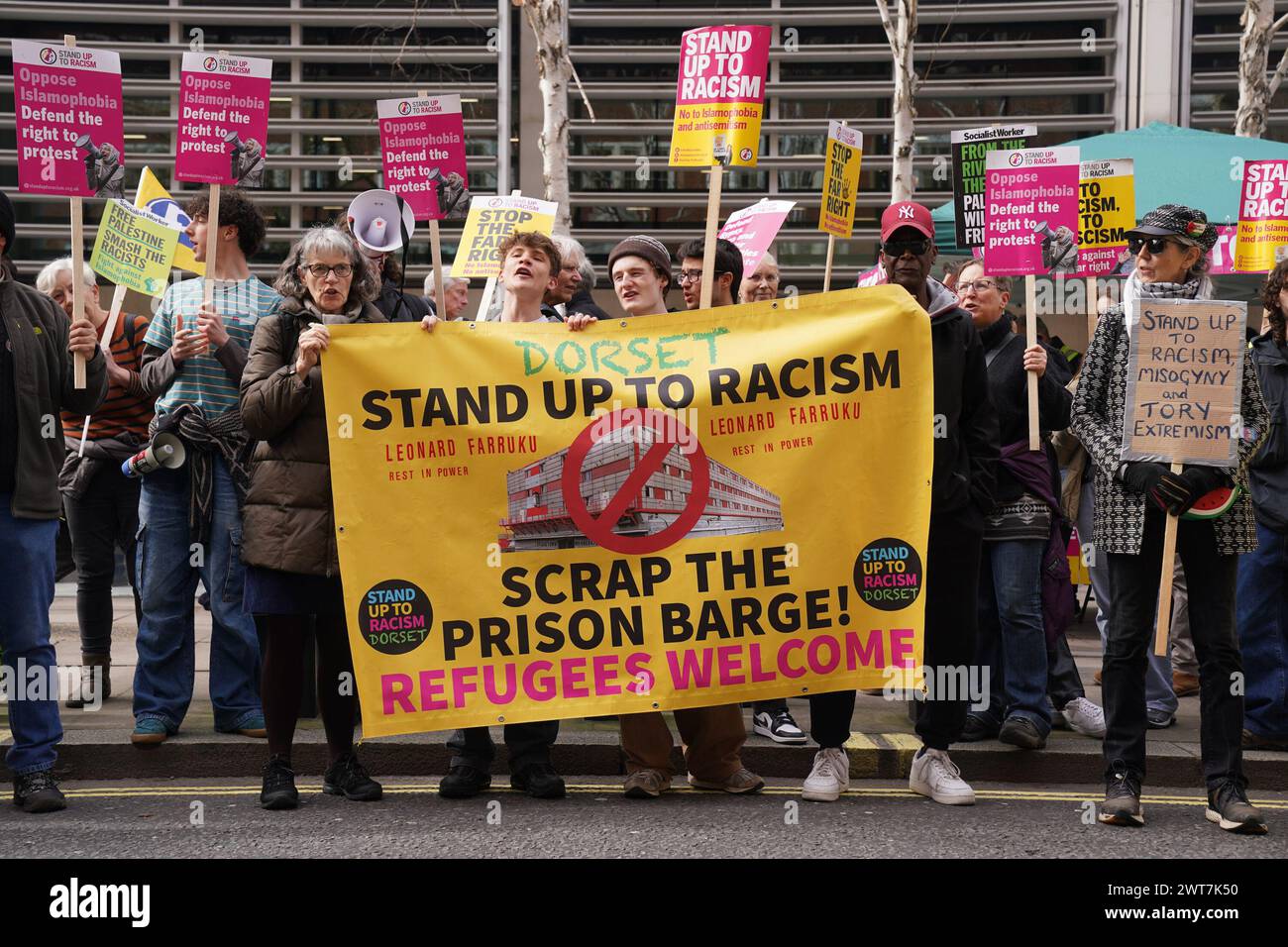 People take part in an anti-racism march in central London orgainised ...