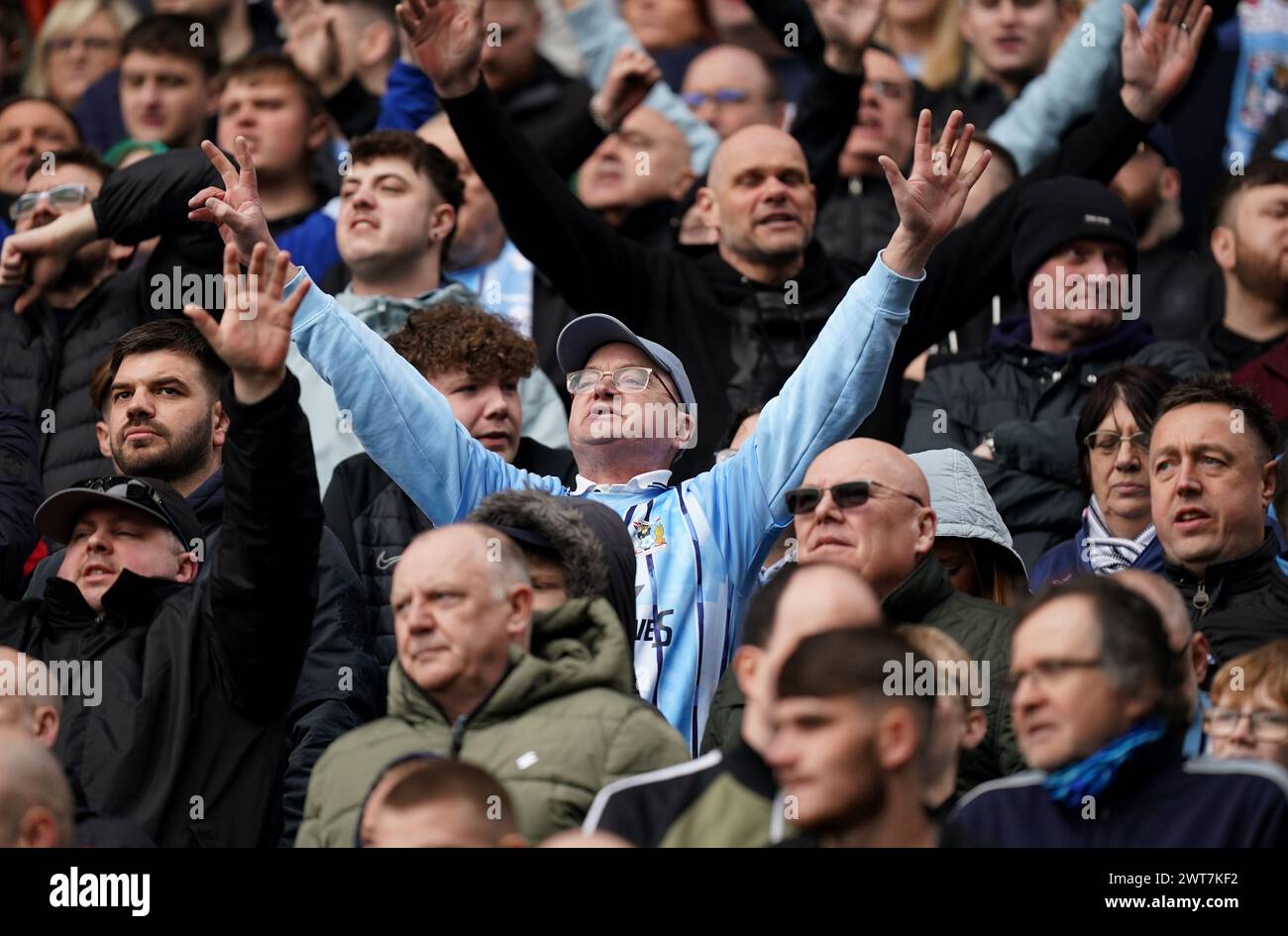 Coventry City fans in the stands before the Emirates FA Cup quarter ...