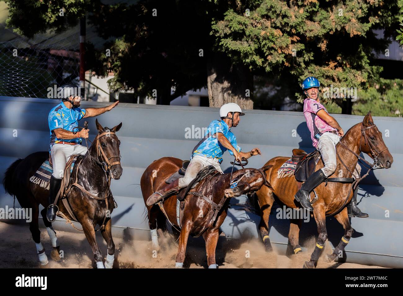 Argentine Federico Ferrari of the Don Emilio team (R) seen in action ...