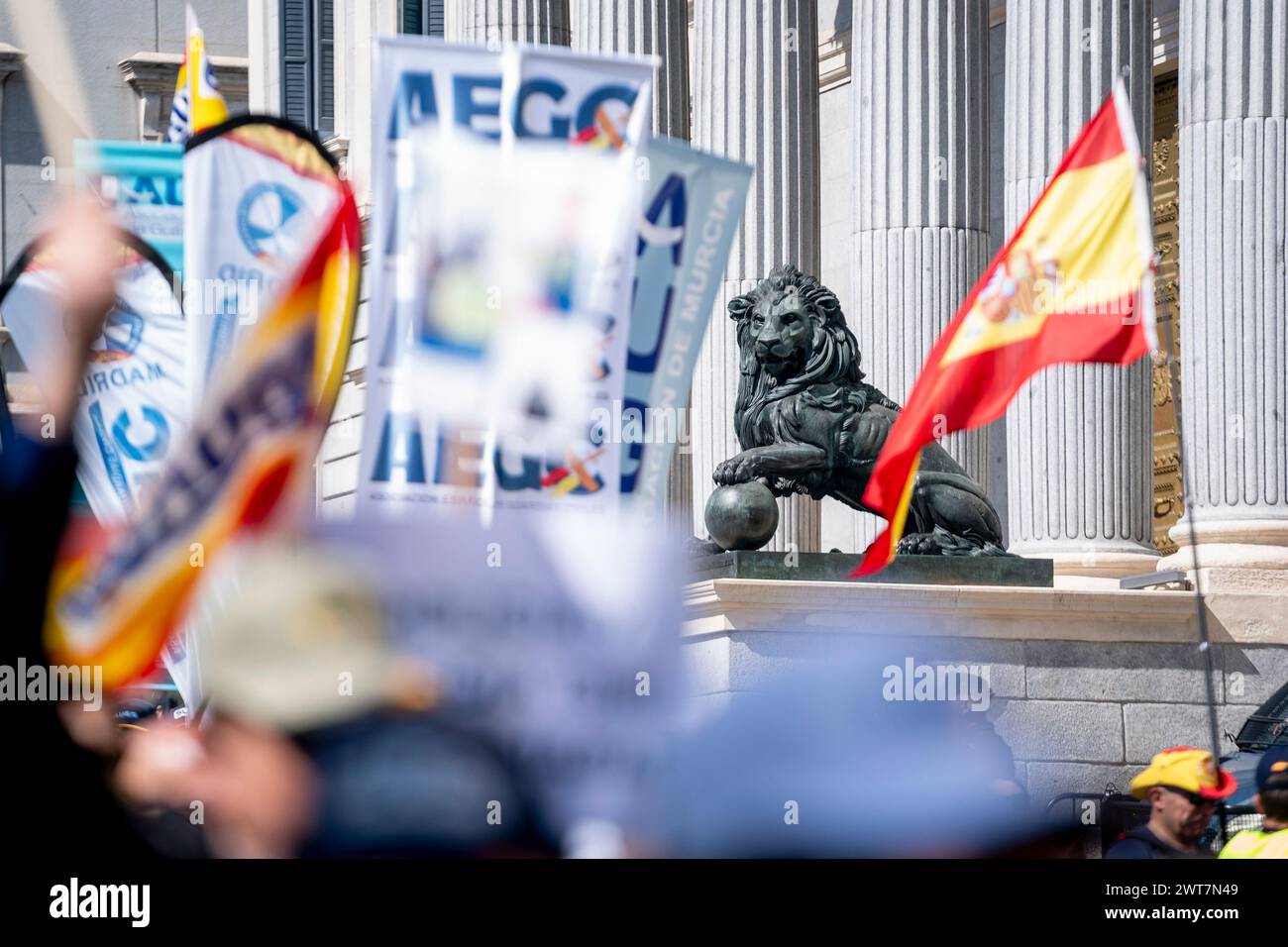The Congress of Deputies during a demonstration of civil guards and ...