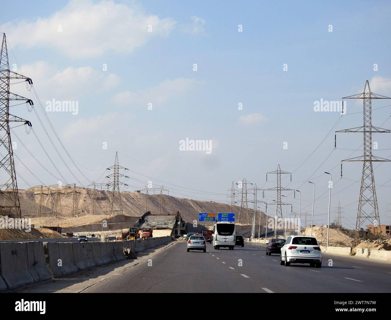 Giza, Egypt, March 15 2024: A new bridge under construction, incomplete ...