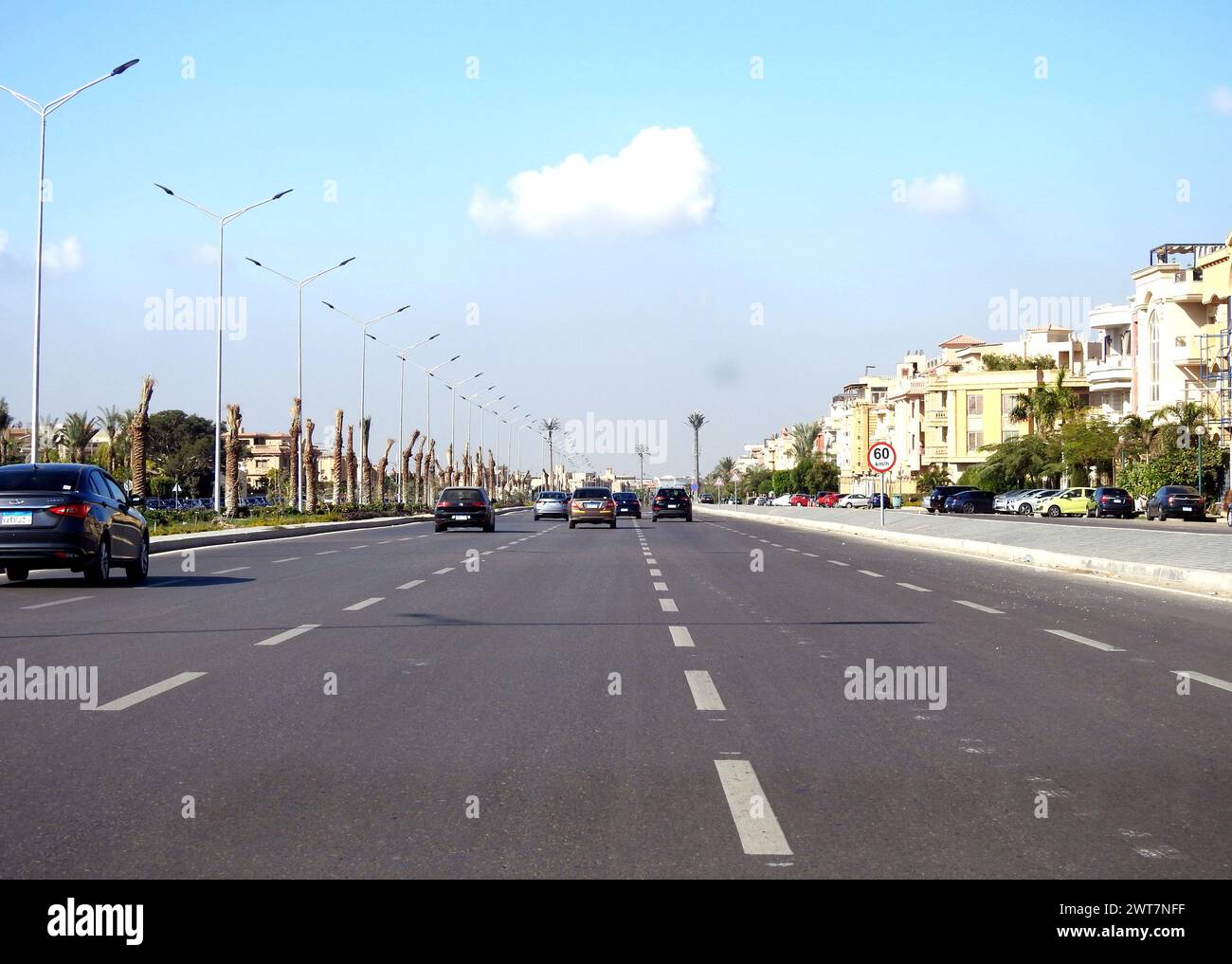 Cairo, Egypt, December 7 2022: Naguib Mahfouz Axis highway in 1st ...