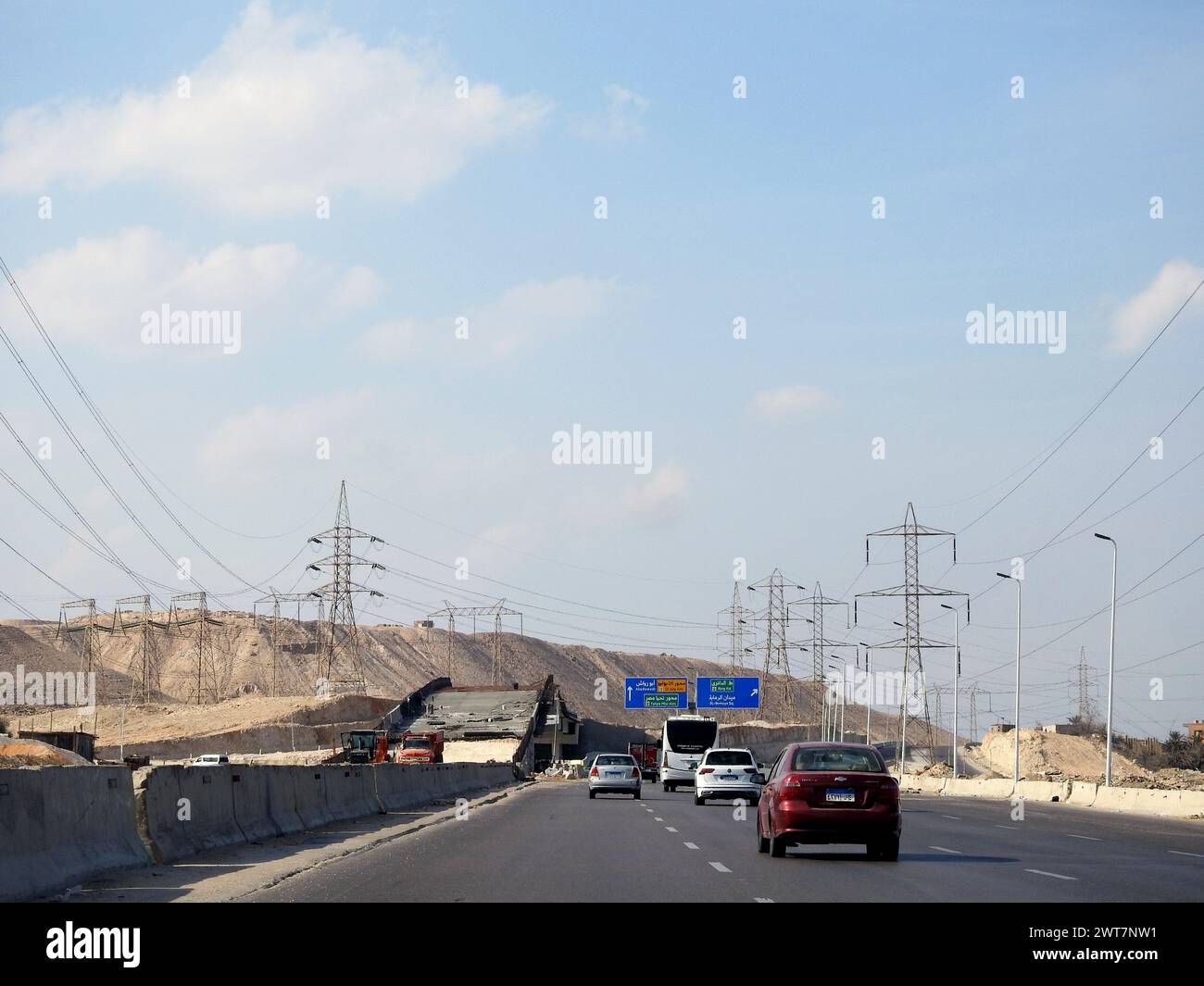 Giza, Egypt, March 15 2024: A new bridge under construction, incomplete ...