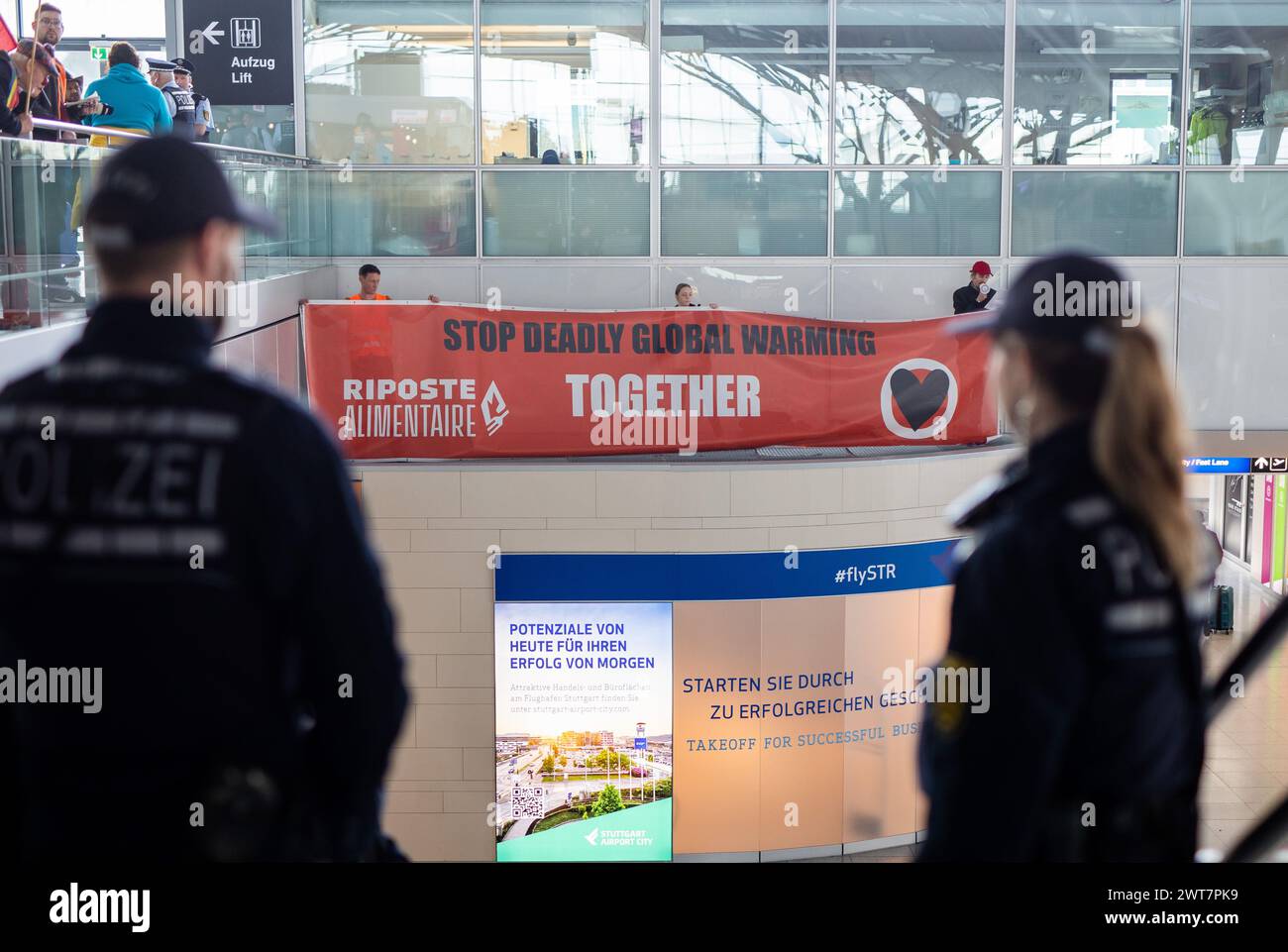 Stuttgart, Germany. 16th Mar, 2024. Climate activists and supporters of ...